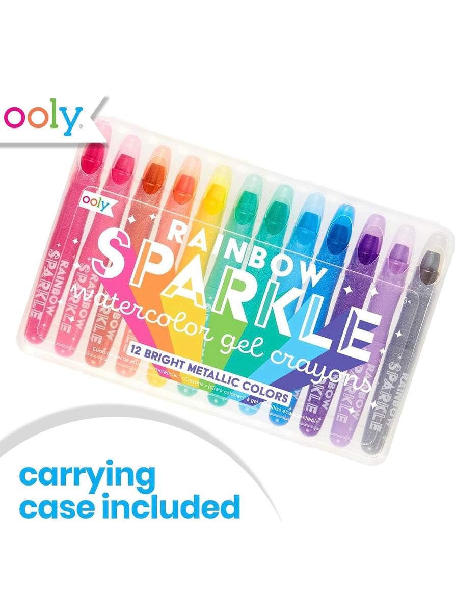 12 Rainbow Sparkle Watercolor Gel Crayons – Moxie On Second