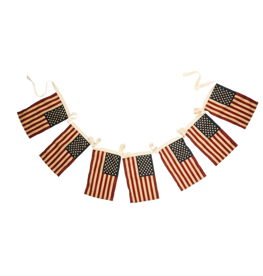Primitive Flag Garland ( Large ) – Moxie On Second